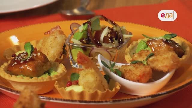 Тарталетки с креветками, лососем в соусе терияки и хрустящая морковь | Дежурный по кухне 5 /18