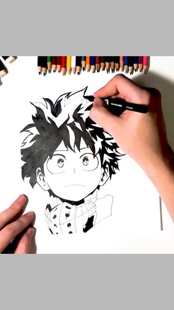 Рисую Мидорию из аниме Моя геройская академия #Аниме #Мидория #Моягеройскаяакадемия #Анимерисунок