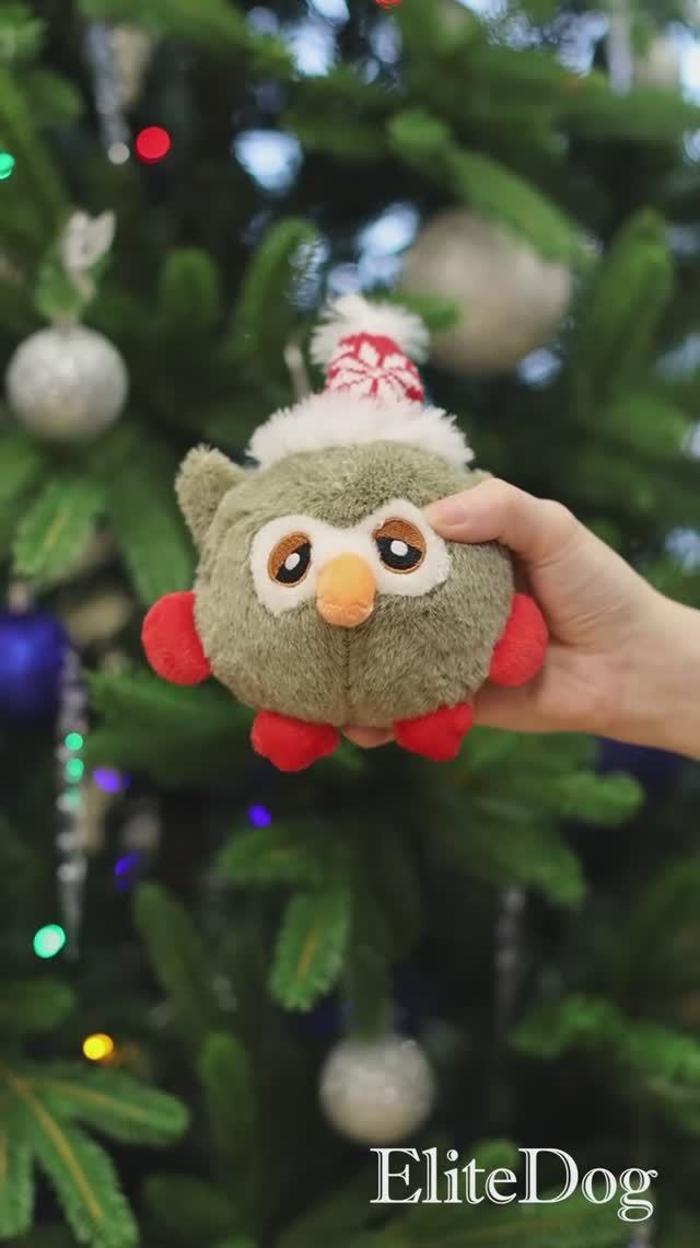 Новогодняя плюшевая Сова с пищалкой.