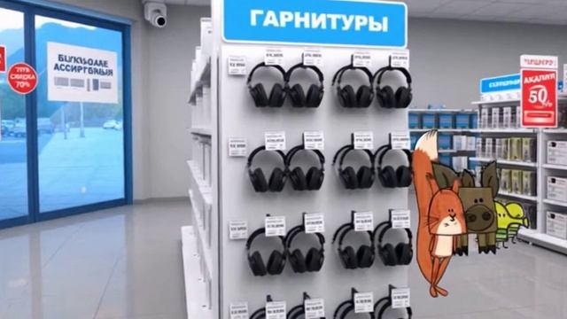 Квадратные зверюшки и дудл джамп (магазин техника)