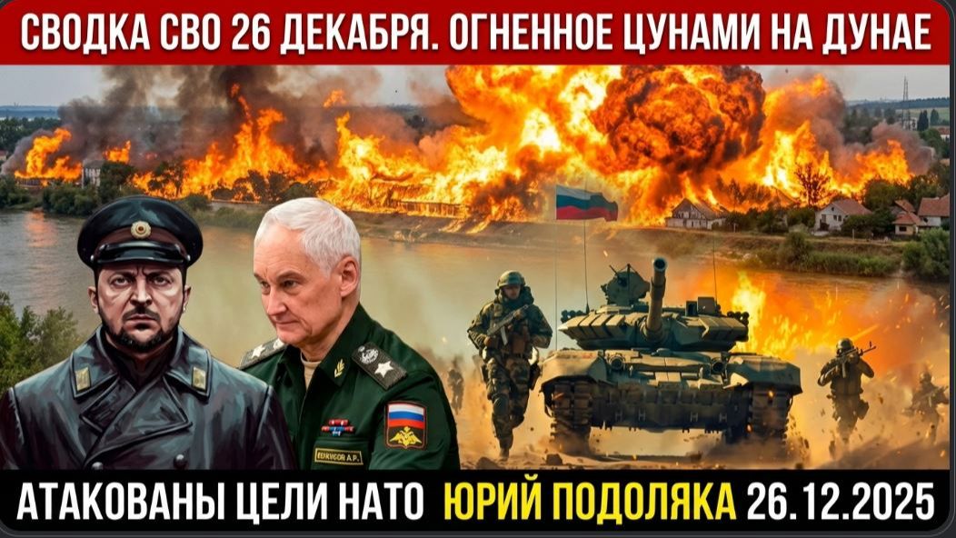 Сводка СВО 26 декабря. Огненное цунами на Дунае атакованы цели НАТО ЮРИЙ ПОДОЛЯКА 26.12.2025