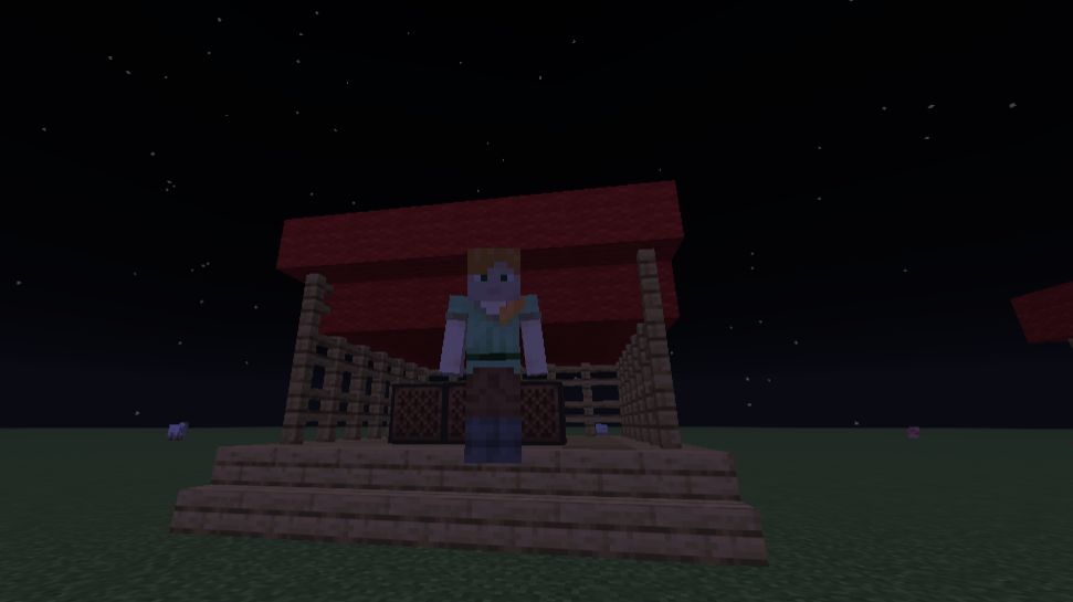 Строительство музыкальной сцены в маинкрафт