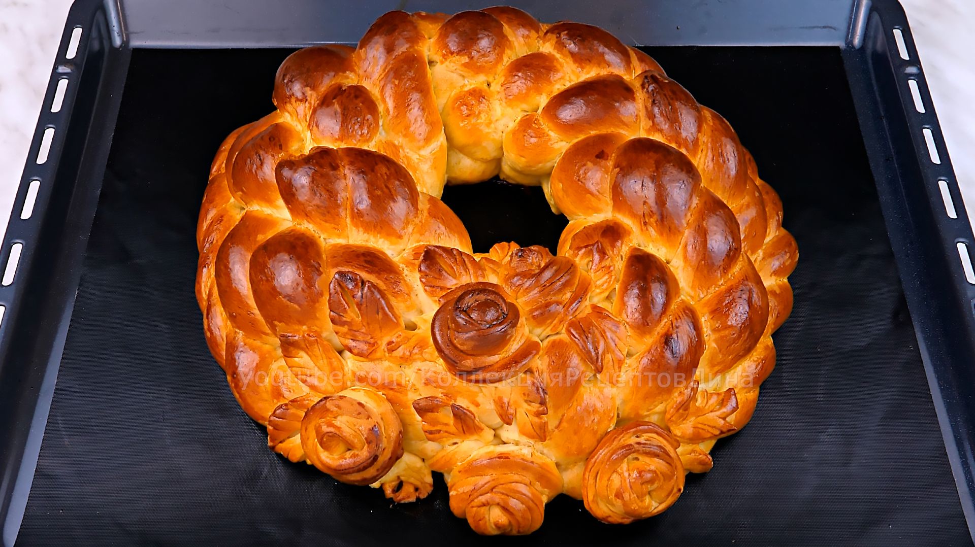 🎄Рождественский калач! Сладкий, сдобный, воздушный праздничный калач / каравай / венок