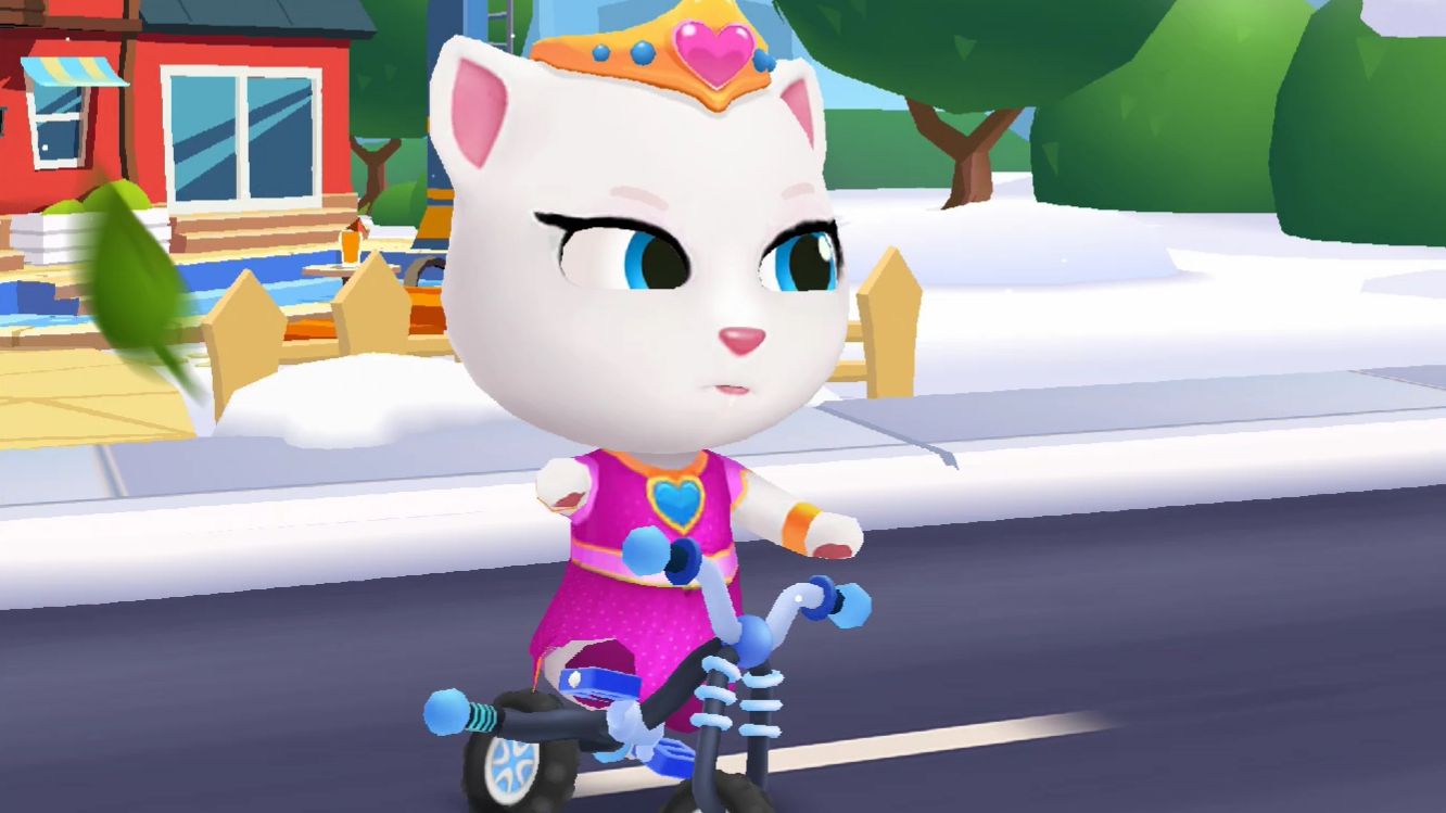Детские мультфильмы - Принцесса Анджела на велосипеде BMX Talking Tom Gold Run