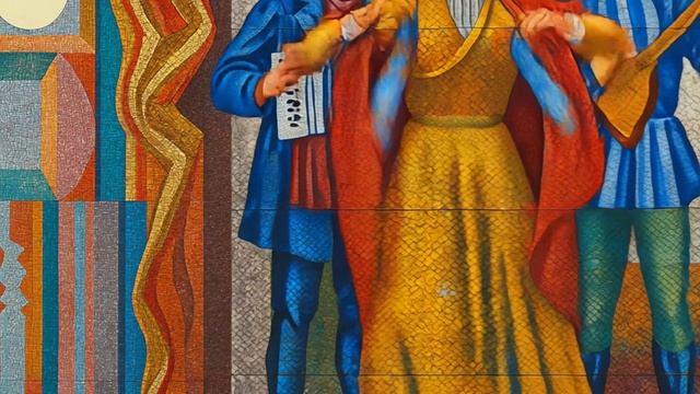 Мозаичное панно "Хористы" Дворца культуры Емельяново