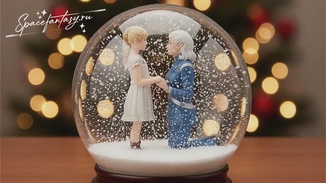 Новогодний снежный шар с модельками Мералли и Астэр из космического фэнтези Путь Укусая читать книгу