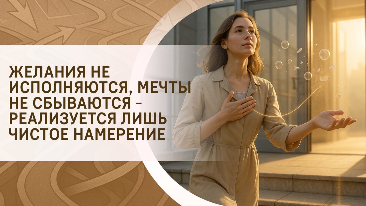 Желания не исполняются, мечты не сбываются - реализуется лишь чистое намерение