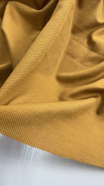 Трикотаж льняной цвета охра TR-0239