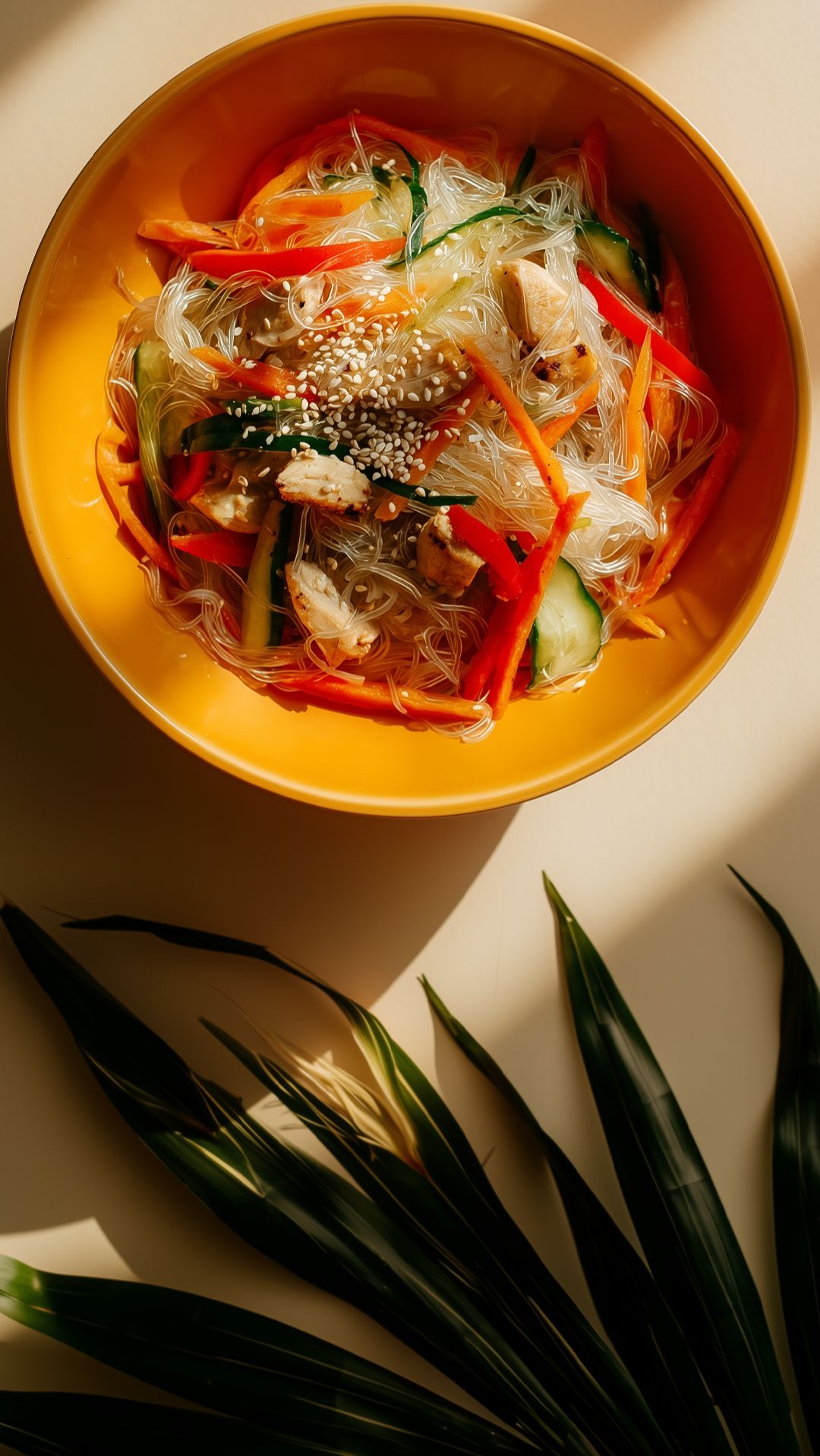 «Ленивый» салат с фунчозой и курицей #еда #рецепты #азия #вкусно