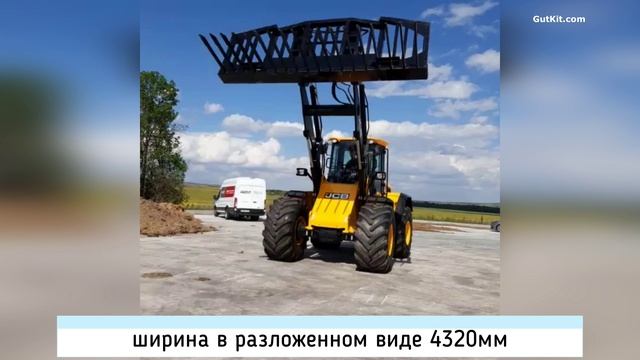 ⚫ Вилы BC @AGRICOLI с раскладной рамой для транспортировки силоса и сенажа на JCB 426ZX