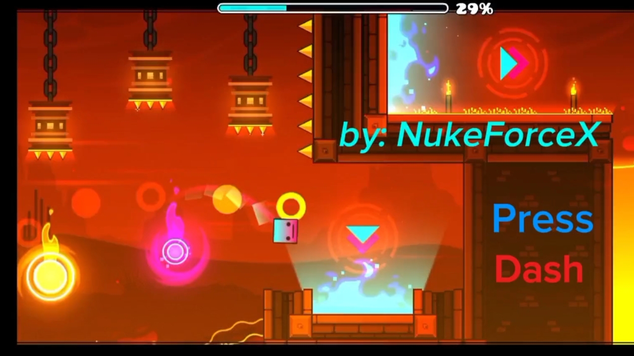 Press Dash by: NukeForceX!
Geometry Dash lite нет ссылки смотрите в описании прошлого видео.
