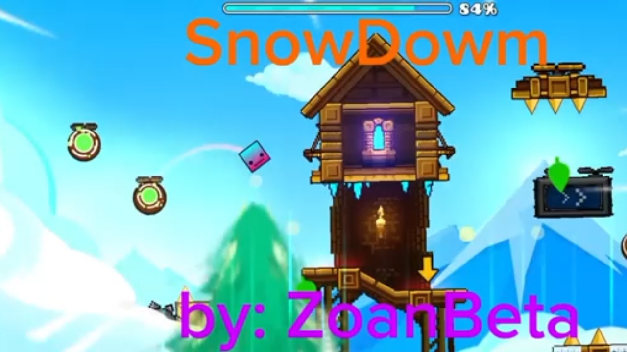 Очень НОВОГОДНИЙ🎄 уровень SnowDown by: ZoanBeta! Daily level! Кстати с НАСТУПАЮЩИМ👣 новым годом!
