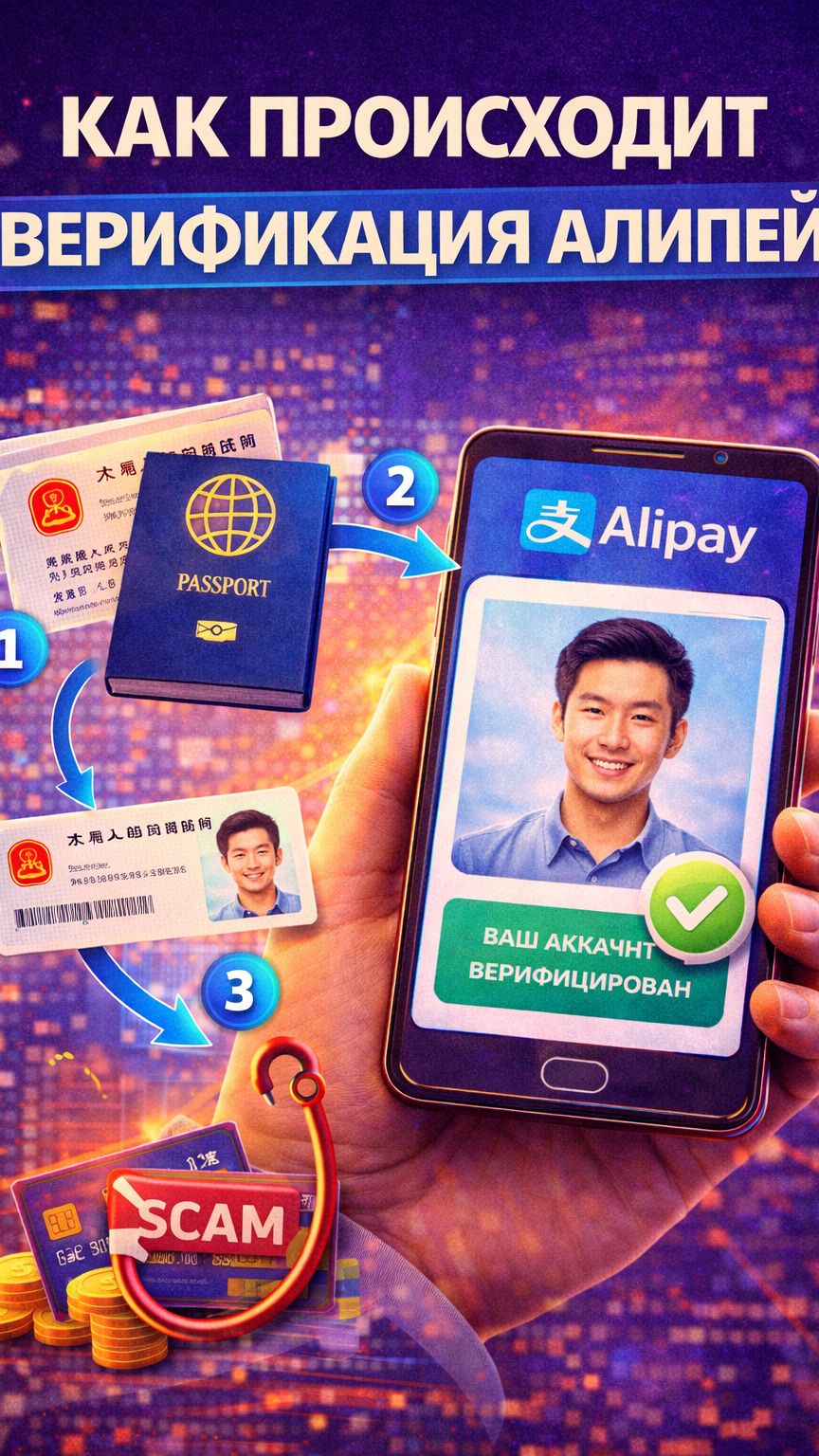 Как происходит верификация Алипей #алипей #alipay