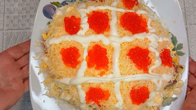 Праздничный Салат с Морским Коктейлем /