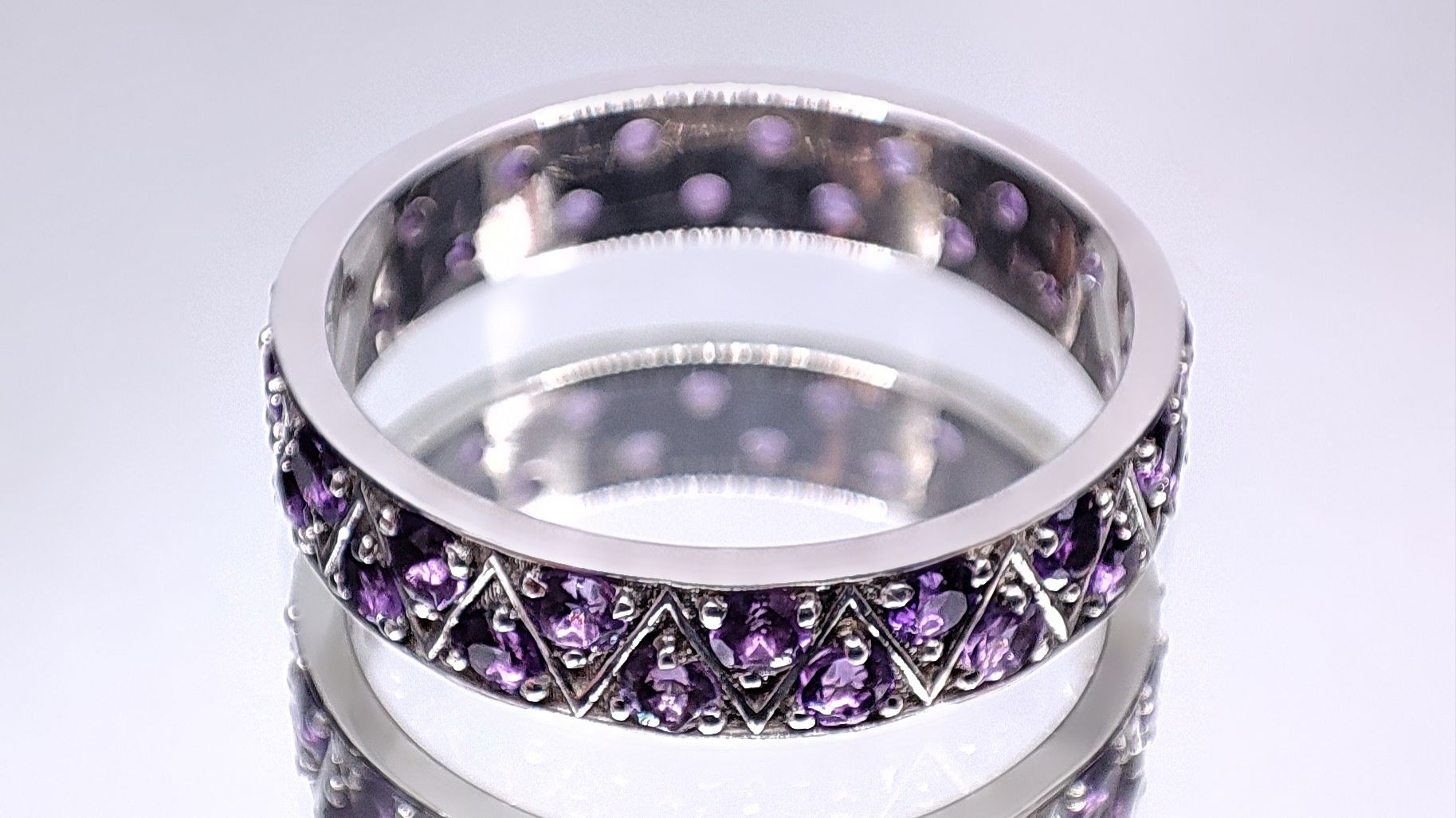 Кольцо с камнями Аметист. Боливия