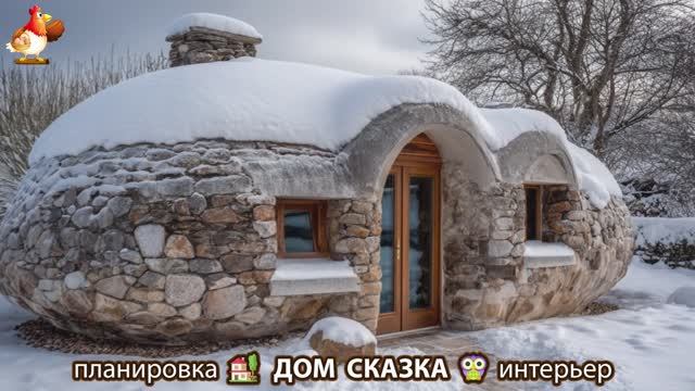 Сказочный дом мечты зимой – 3D идея для вдохновения с планировкой и интерьером 🏡🏚️🏠 вариант (2)