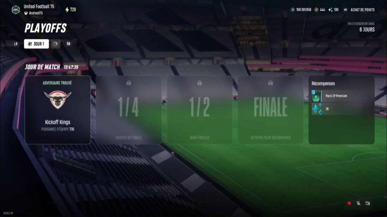 Playsoffs • United Football 75 🆚 Kickoff Kings