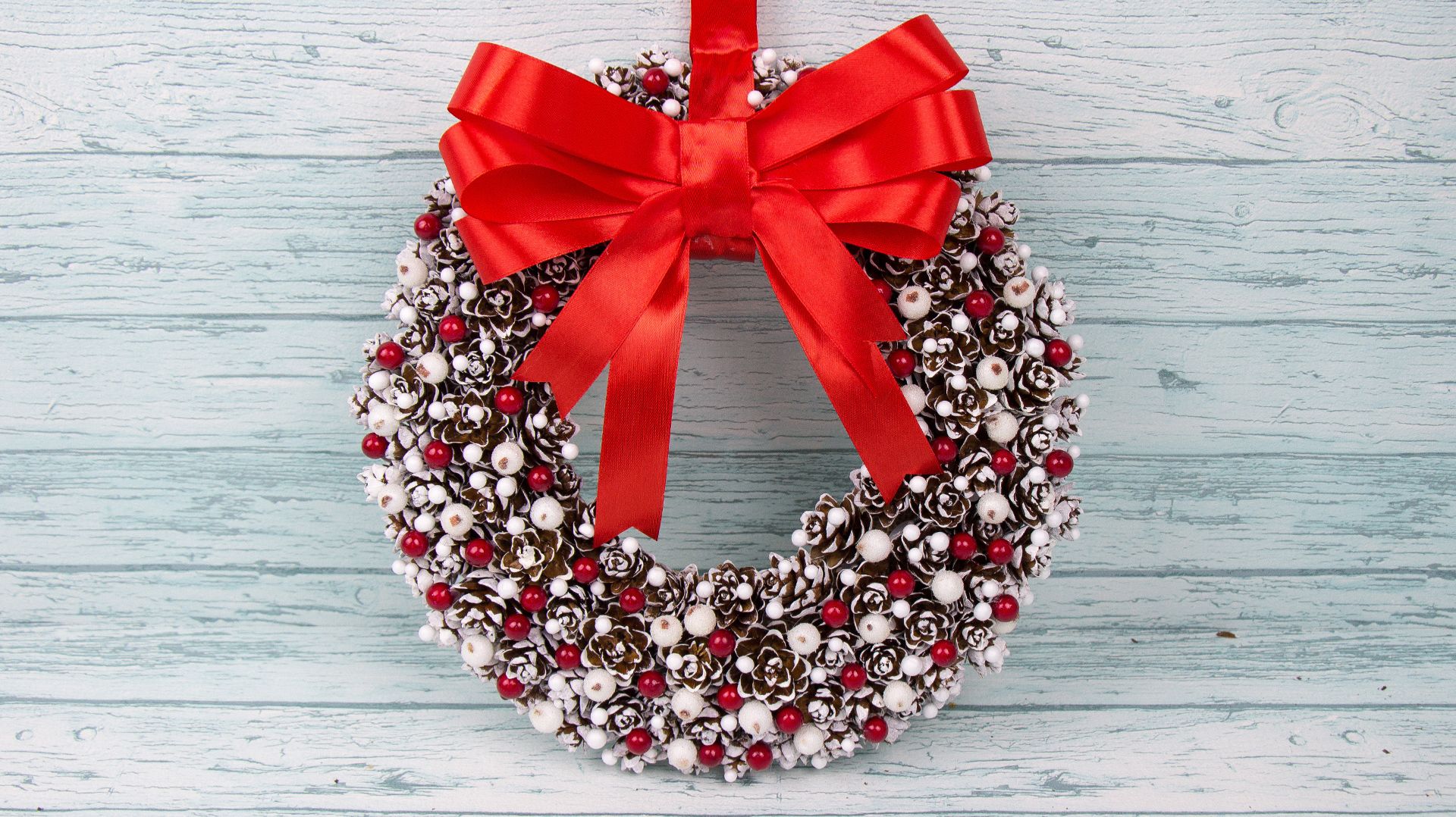 Сделай сам Новогодний Рождественский венок на дверь из шишек своими руками TUTORIAL Сhristmas wreath