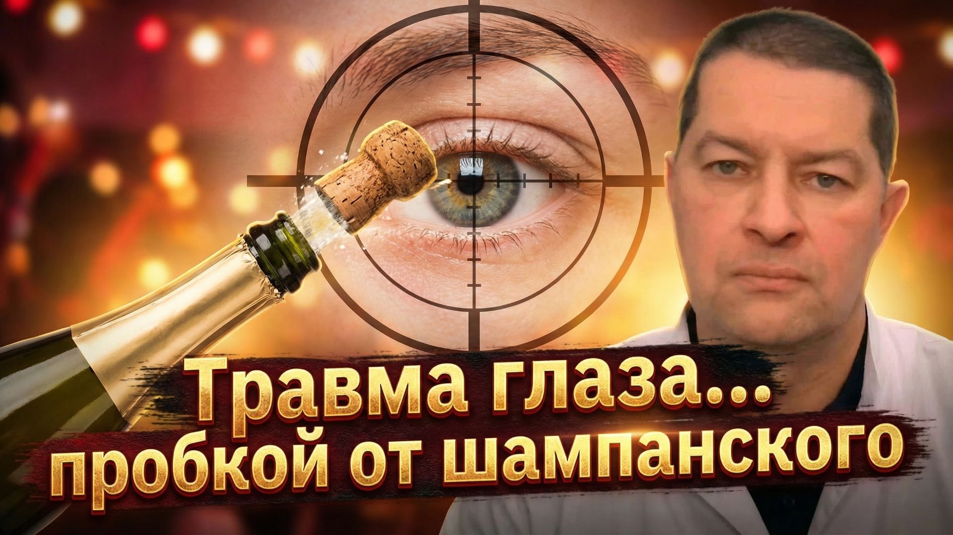 Травма глаза пробкой от шампанского