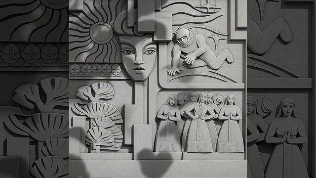 Барельеф «Человек, искусство, природа, наука»