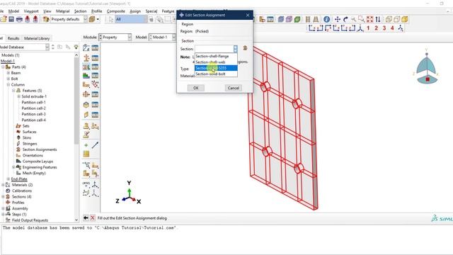 #09 ABAQUS Tutorial Defining solid and shell sections