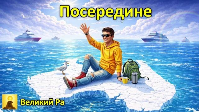 Посередине