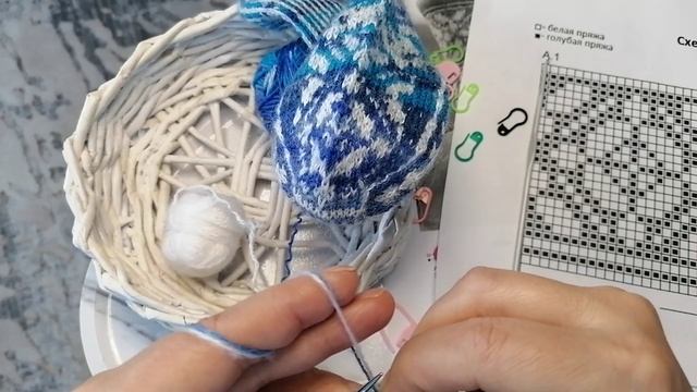 Праздничные носки_МК вяжем мысок