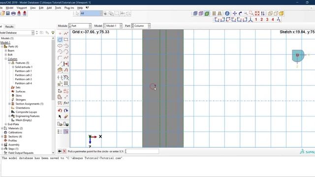 #07b ABAQUS Tutorial Creating holes using extrude cut