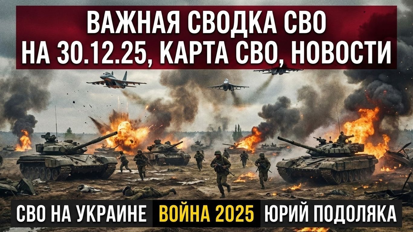 ВАЖНАЯ СВОДКА СВО НА 30.12.25, КАРТА СВО, НОВОСТИ, СВО НА УКРАИНЕ ВОЙНА 2025 ЮРИЙ ПОДОЛЯКА