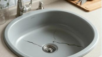 Замена треснувшей керамической мойки.