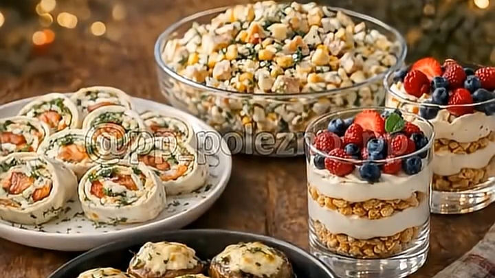 НОВОГОДНИЙ СТОЛ ЗА 30 МИНУТ...🥗🍄🍰🎄😋