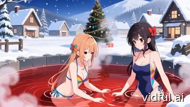 Купание девушек  на новый год