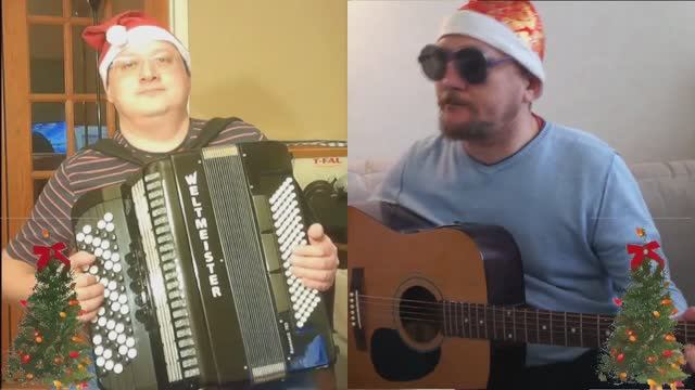 ВЕСЕЛЬЕ НОВОГОДНЕЕ! ТЕЛЕМОСТ РОСТОВ - НЬЮ-ЙОРК! ЮРИЙ ЛОЗА ПОД БАЯН И ГИТАРУ (КАВЕР)