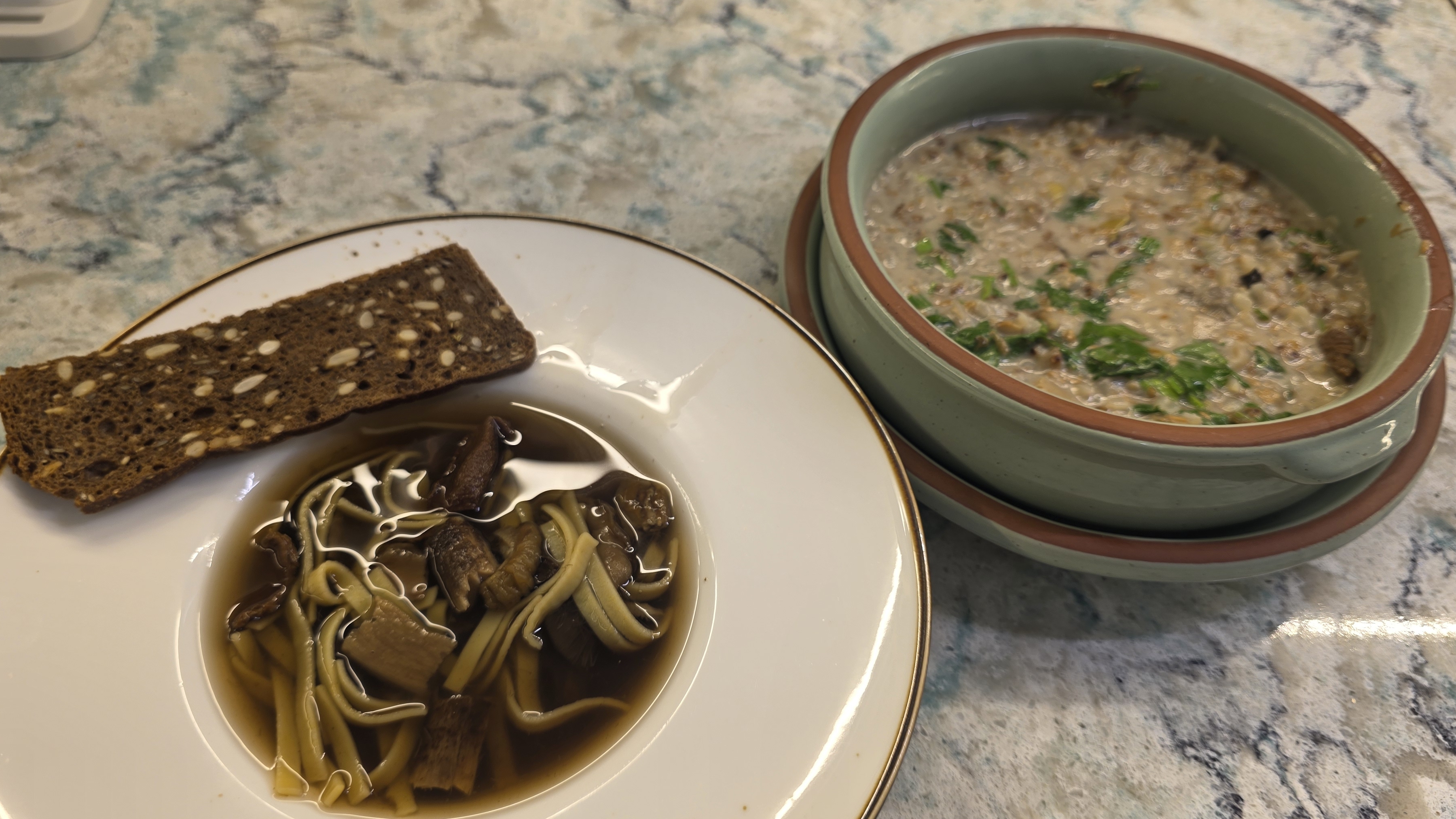 Очень вкусное гречотто и домашняя грибная лапша, разгрузочный день без мяса и рыбы