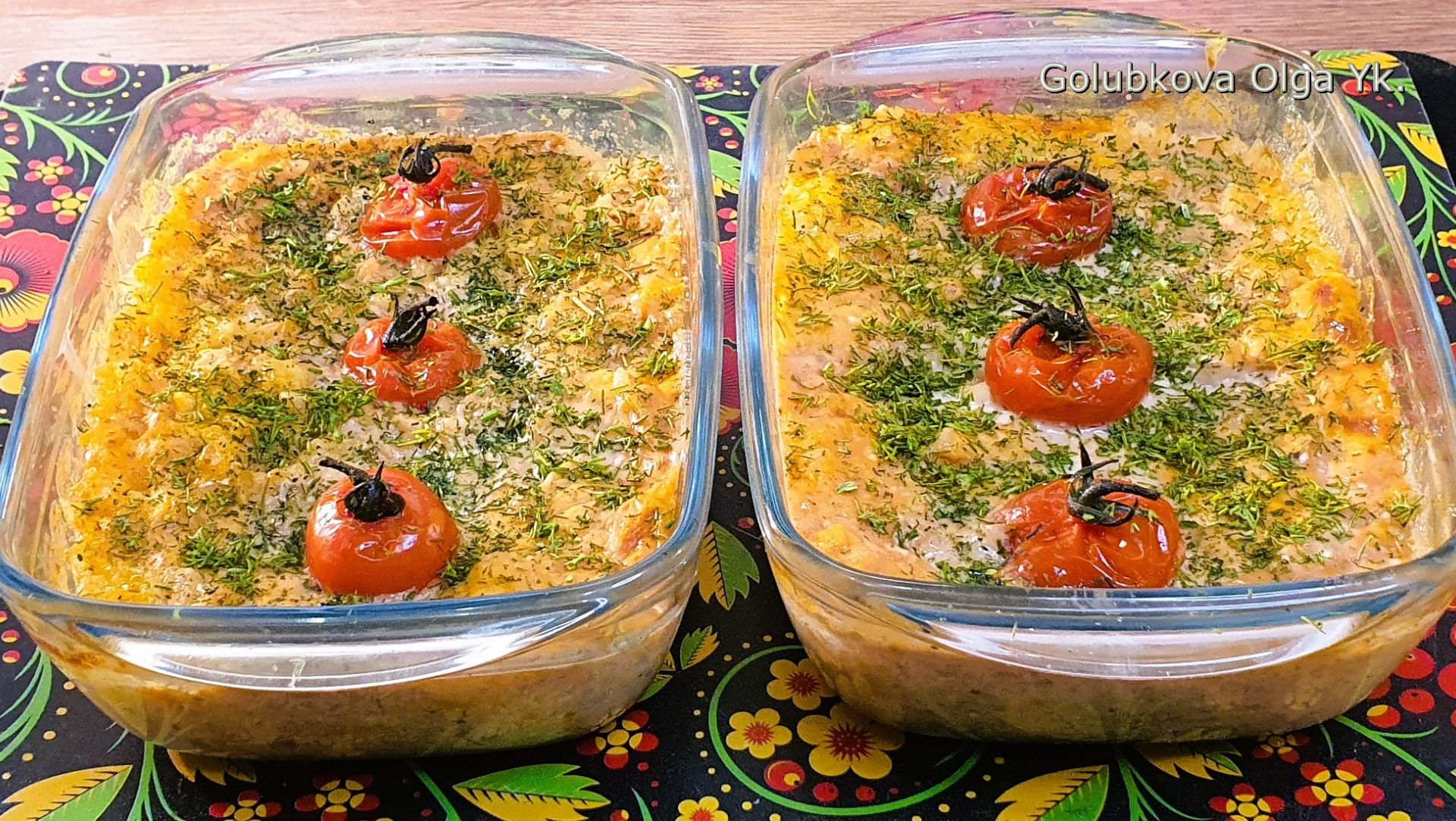 Рыбная запеканка с рисом и сыром