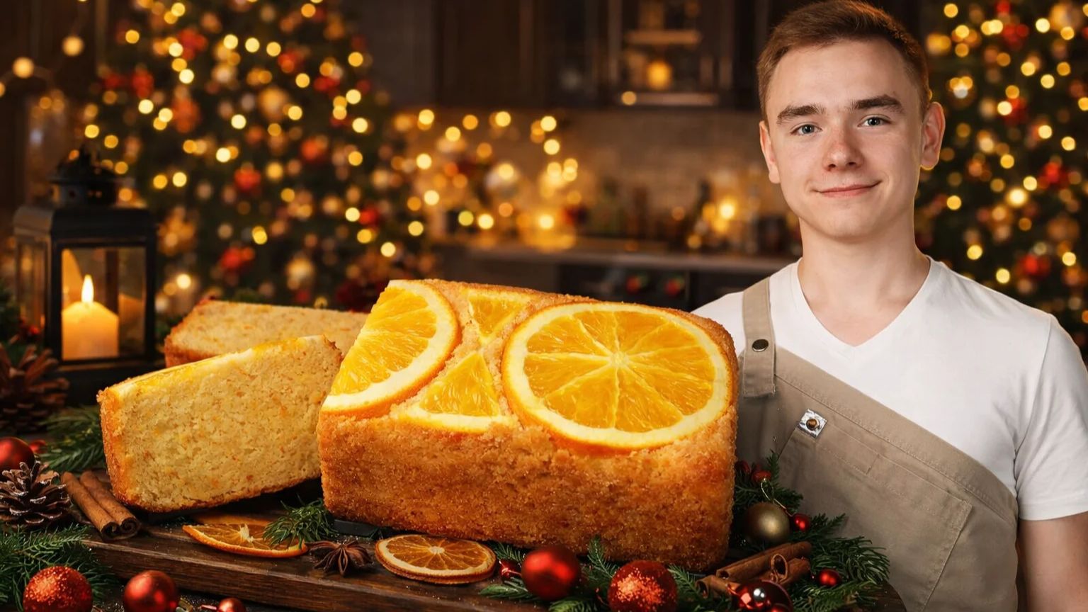 РОЖДЕСТВЕНСКИЙ КЕКС с АПЕЛЬСИНОМ и МАНДАРИНАМИ