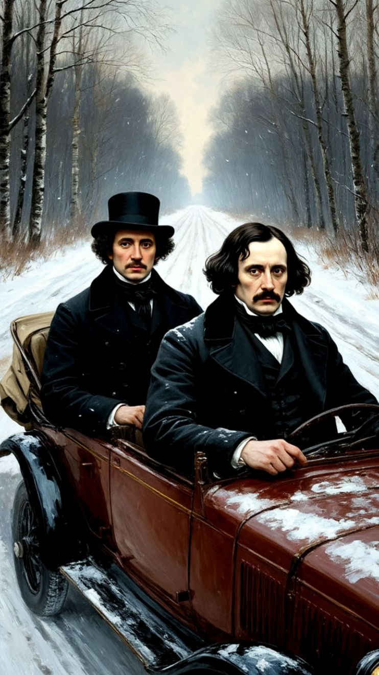 Раз Пушкин и Гоголь вдвоём в январе