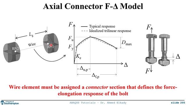 #40 ABAQUS Tutorial Modeling Bolts with Axial Connectors