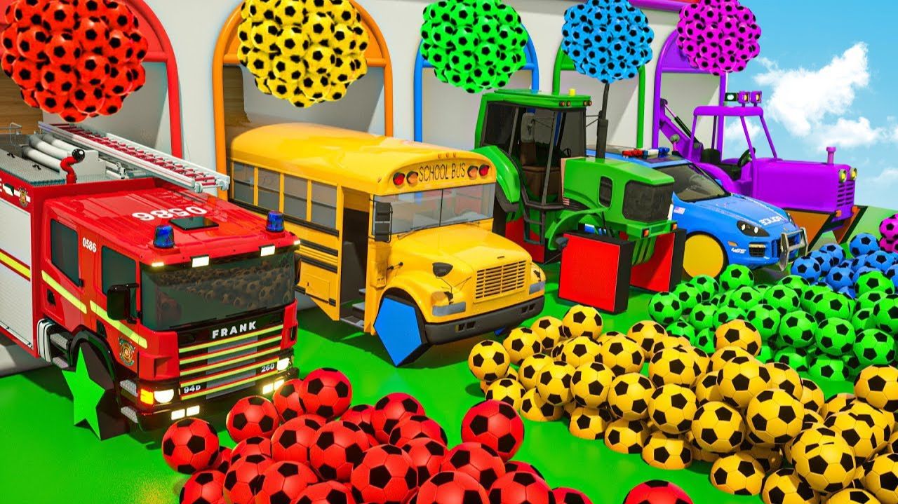 Мультяшки про машинки Раскрашиваем машины и изучаем цвета Песня о мороженом + Песня о малышке Акуле