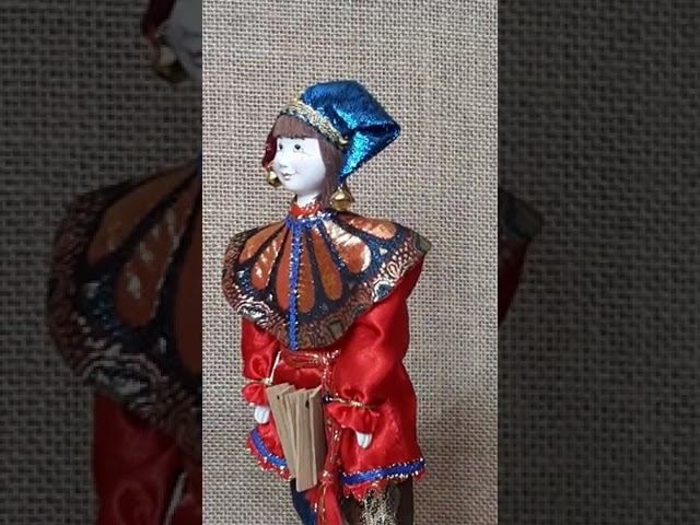 Фарфоровая кукла Скоморох | Кукла Шут