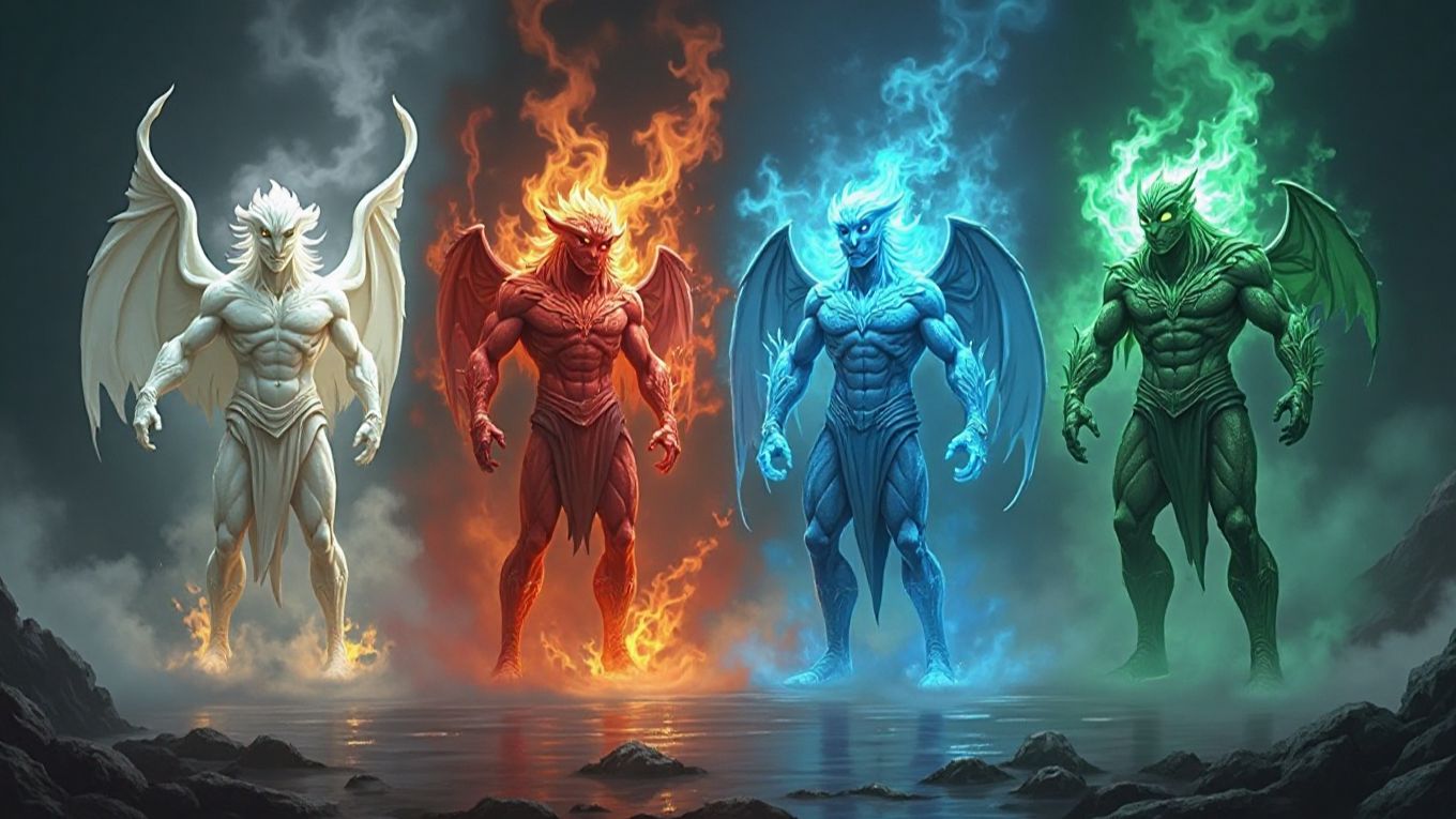 Проявление четырёх Элементов в архетипах человека