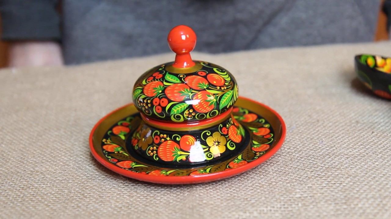 Солонка Престольная Хохлома | Посуда Хохлома