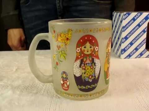 Кружка стеклянная Матрешки | Рос-Арт
