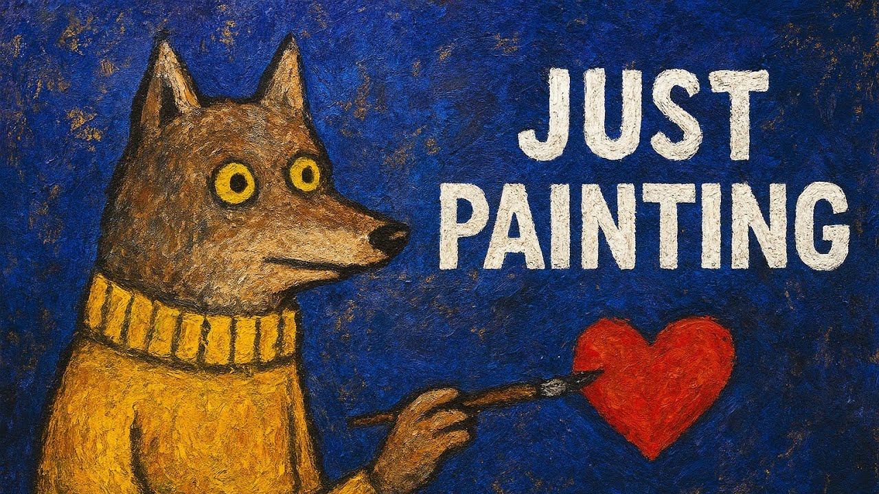 ☕ Лёгкий рисунок акриловыми красками поэтапно | Рисунок волка | Лёгкий рисунок 🎨💛