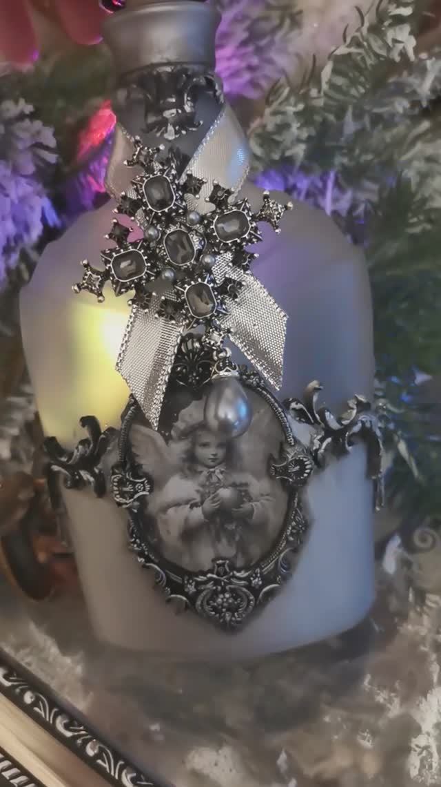 Бесплатный Рождественский онлайн мастер класс Бутылочка Снежный ангел