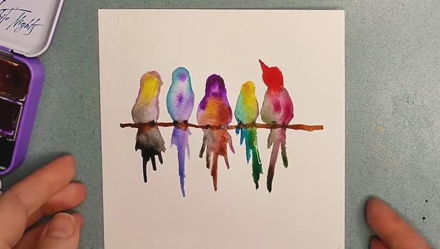 Очень Лёгкий акварельный рисунок за 5 минут 🎨