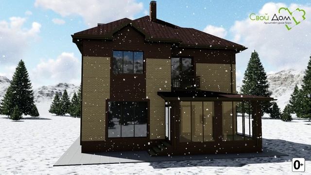 Проект двухэтажного дома до 200 кв C-058