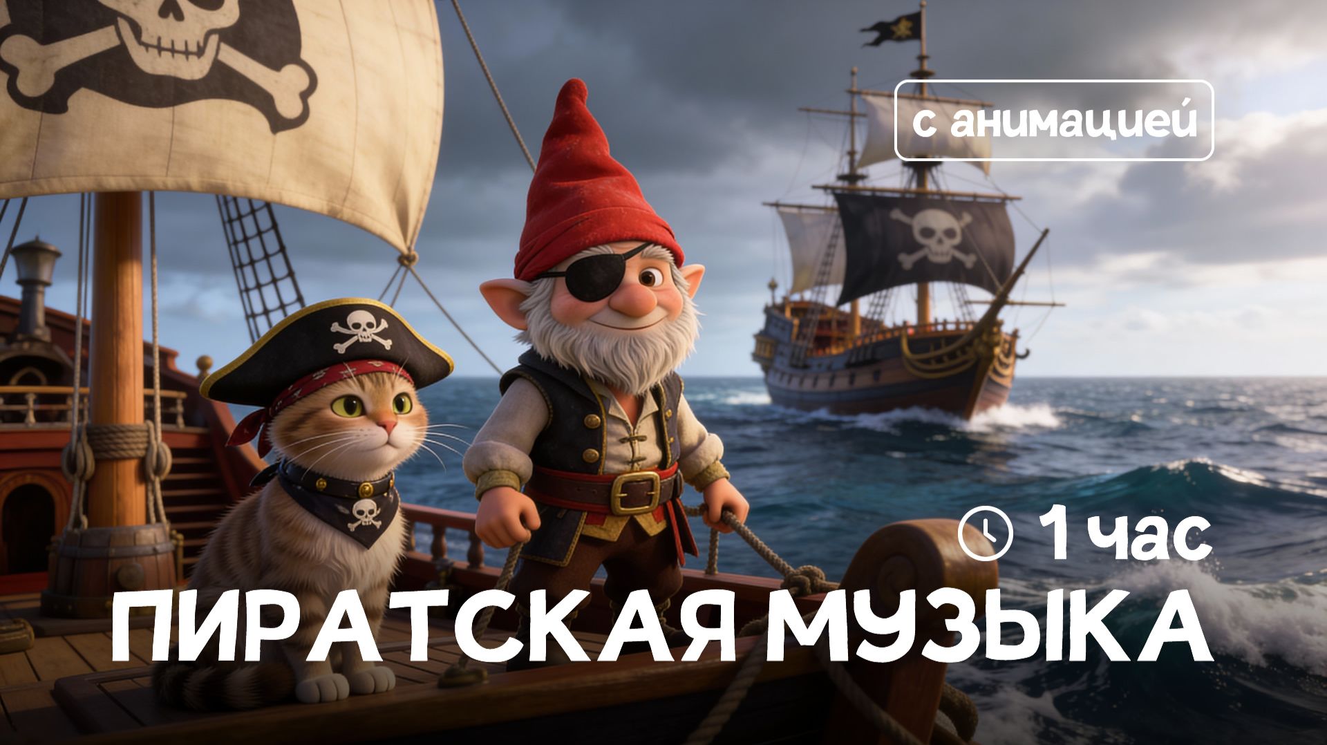 Пиратская фоновая музыка — 1 час весёлой детской музыки с анимацией