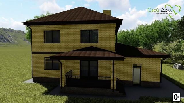 Проект кирпичного дома с гаражом D-142