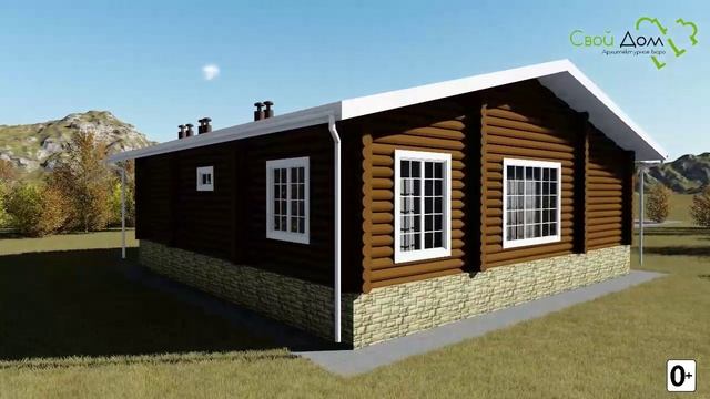 Проект деревянного дома с террасой B-076